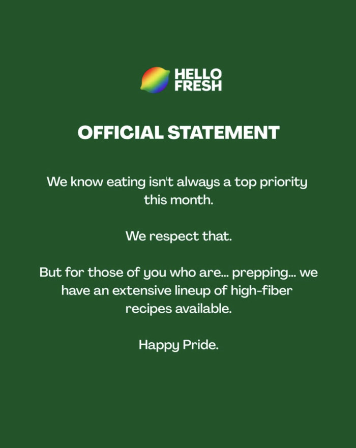 Fact Check: HelloFresh DID Post Official, 'Happy Pride' Statement About ...