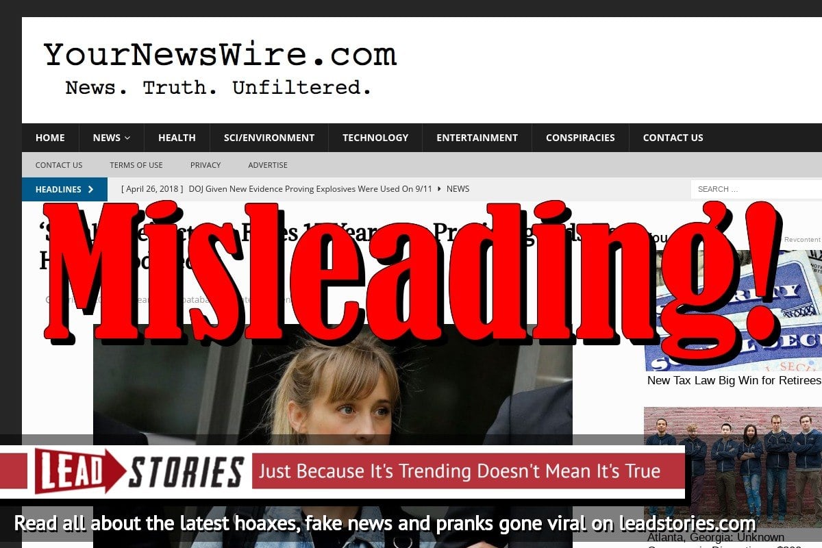 Fake News: 'Smallville' Actress Faces 15 Years But NOT For Providing ...