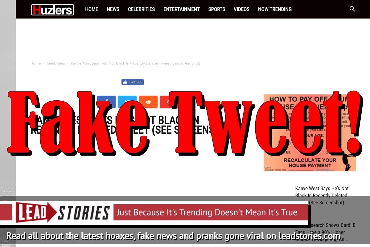Fake News: Kanye West Did NOT Say He's Not Black In Recently Deleted ...