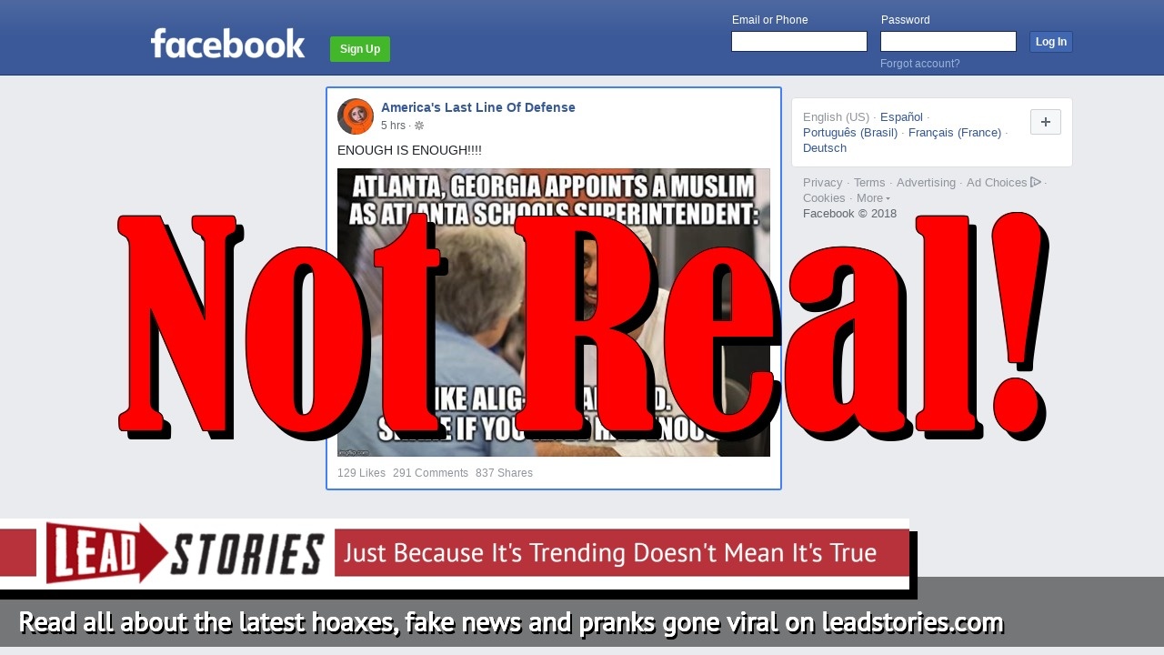 Fake News: Atlanta, Georgia Did NOT Appoint Muslim As Atlanta Schools ...