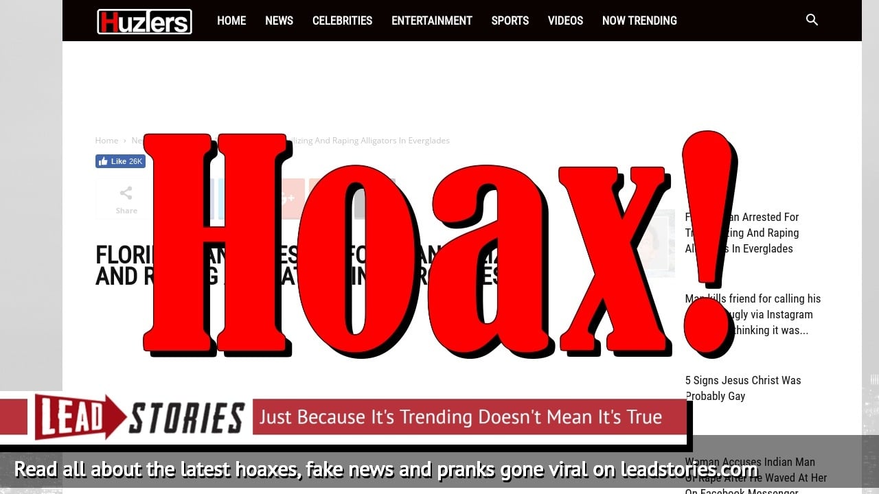 Fake News: Florida Man NOT Arrested For Tranquilizing And Raping ...