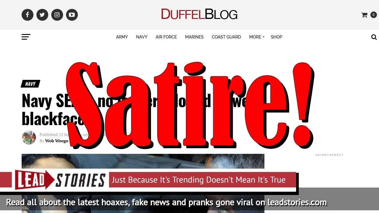 Fake News: Navy SEALs STILL Allowed to Wear Black Face Paint | Lead Stories