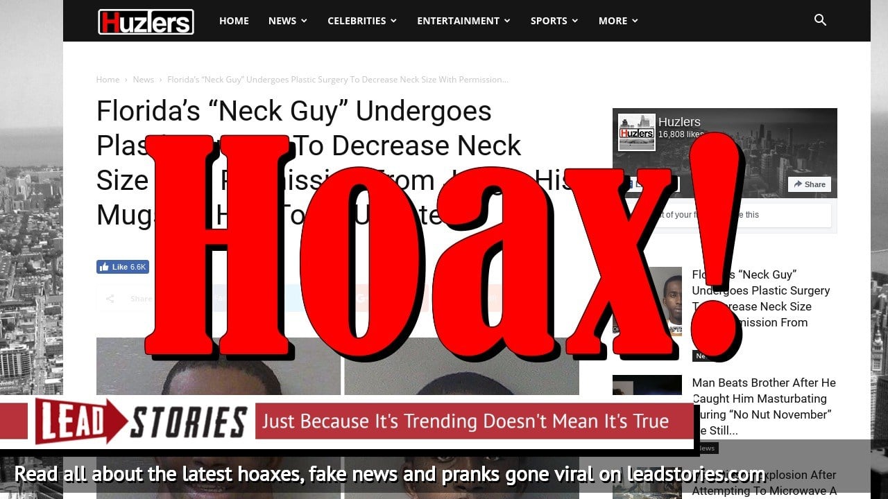 Fake News: Florida's 'Neck Guy' Did NOT Undergo Plastic Surgery To ...