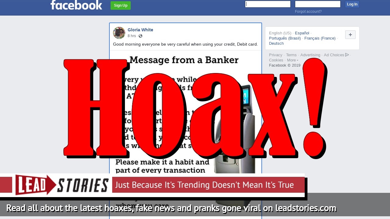 Fake News: Pressing Cancel Twice Before Inserting Card Will NOT Protect ...