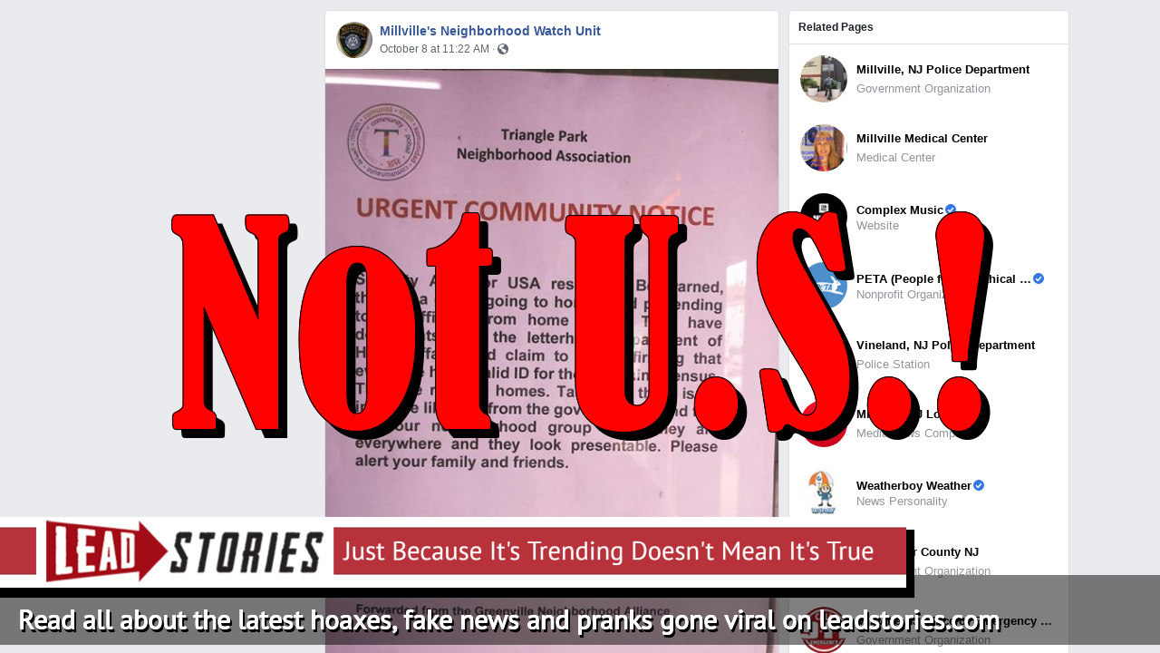 Fake News: NO Urgent Community Notice, NO Census Security Alert From ...