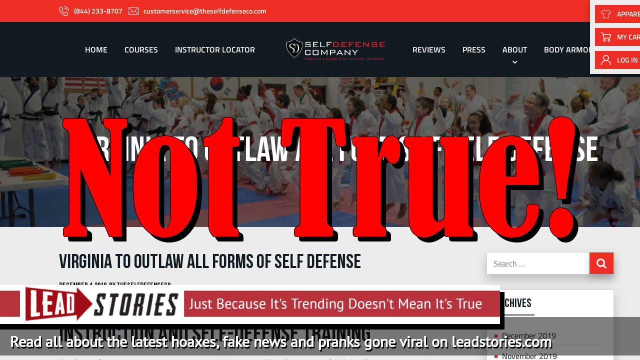 Fake News: Virginia Is NOT Outlawing All Forms Of Self Defense ... Fake News: Virginia Is NOT Outlawing All Forms Of Self Defense ...