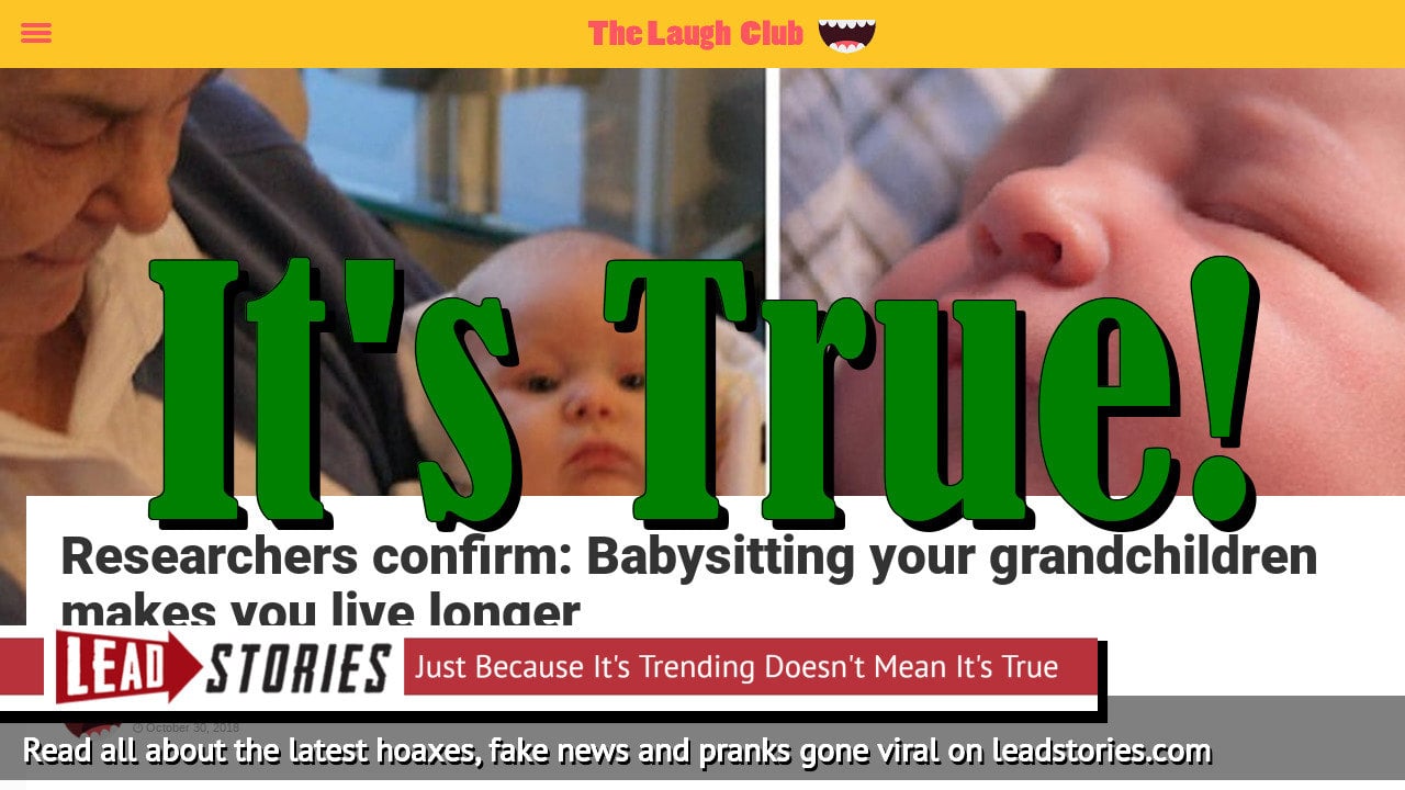 NOT Fake News: Researchers DID Confirm: Babysitting Your Grandchildren ...