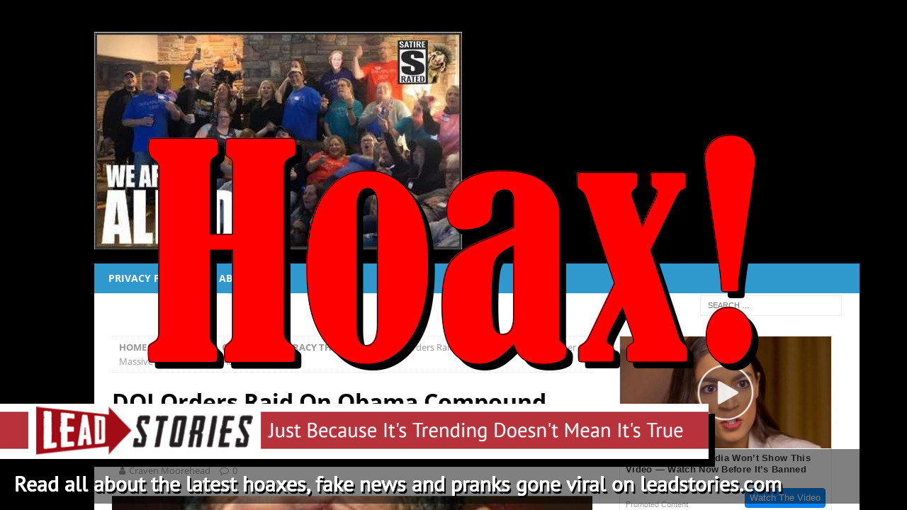 Fake News: DOJ Did NOT Order Raid On Obama Compound After Massive Fraud ...