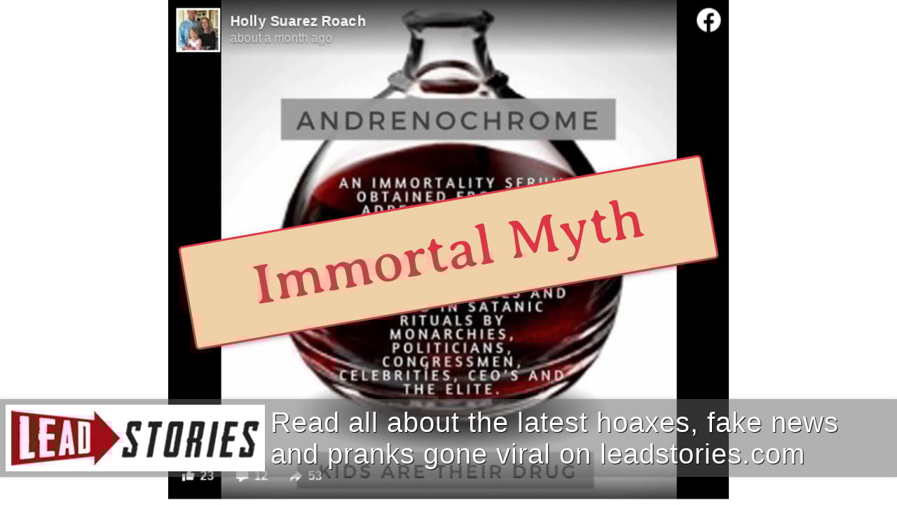 Fact Check: Adrenochrome Is NOT Obtained From Adrenal Glands Of Living ...