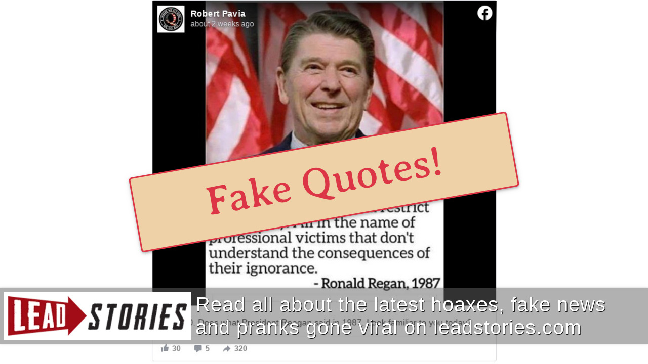 Fact Check: Ronald Reagan Did NOT Say Democrats 'Will Restrict Your ...