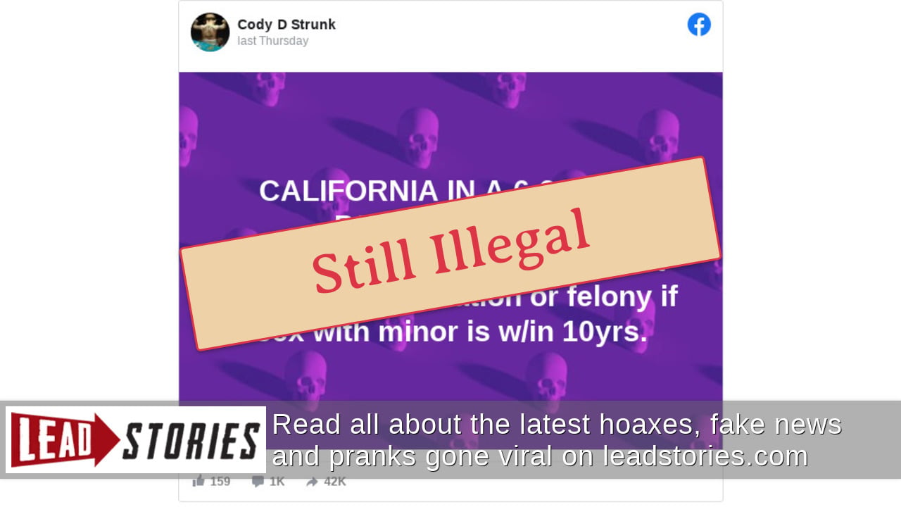 Fact Check: California SB-145 Does NOT Change Felony Status of ...