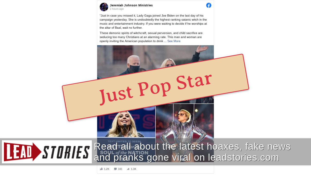 Fact Check: Lady Gaga Is NOT A High-Ranking Satanic Witch | Lead Stories