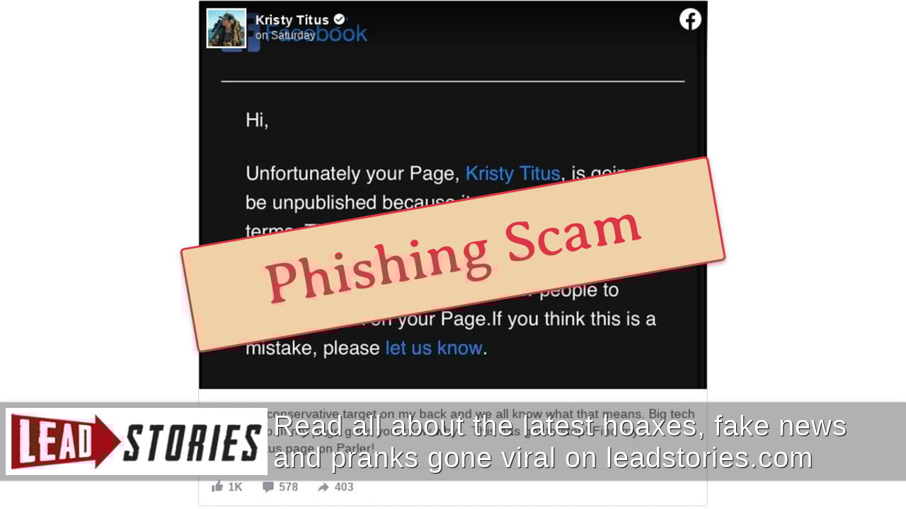 Fact Check: Facebook Did NOT Send Out This Warning About A Page Being ...