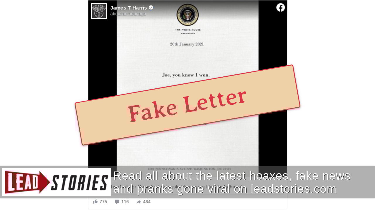 Fact Check: This Is NOT A Real Letter From Donald Trump To Joe Biden ...