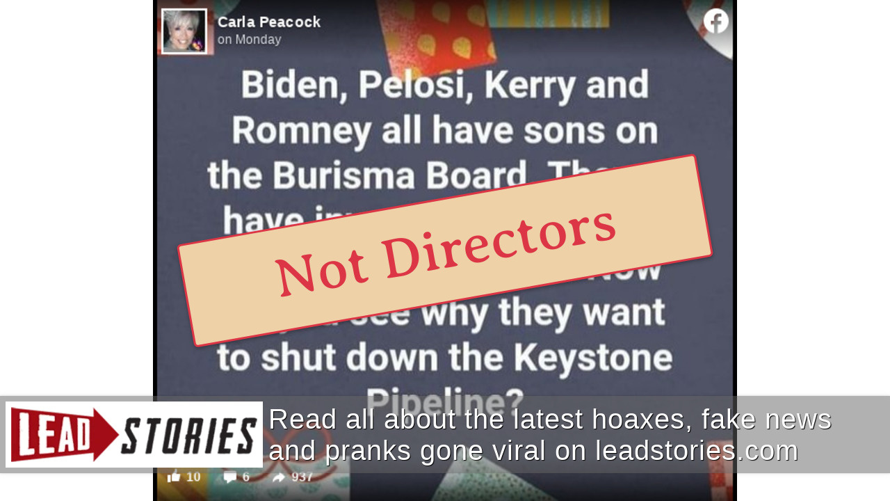 Fact Check: Biden, Pelosi, Kerry And Romney Do NOT All Have Sons On The ...