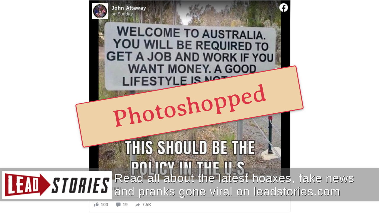 Fact Check: Roadside Sign Featured In Meme Is NOT A Real 'Welcome To ...