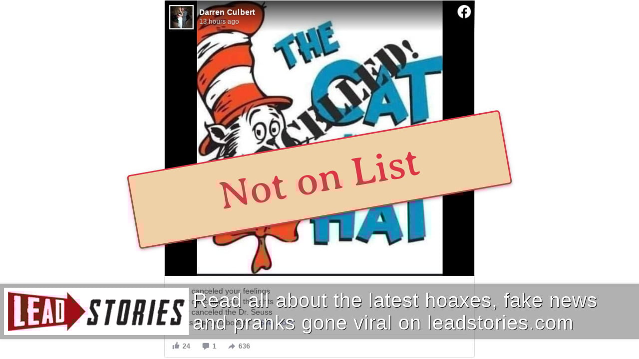 Fact Check: Dr. Seuss Enterprises Did NOT Cancel 'The Cat In The Hat ...