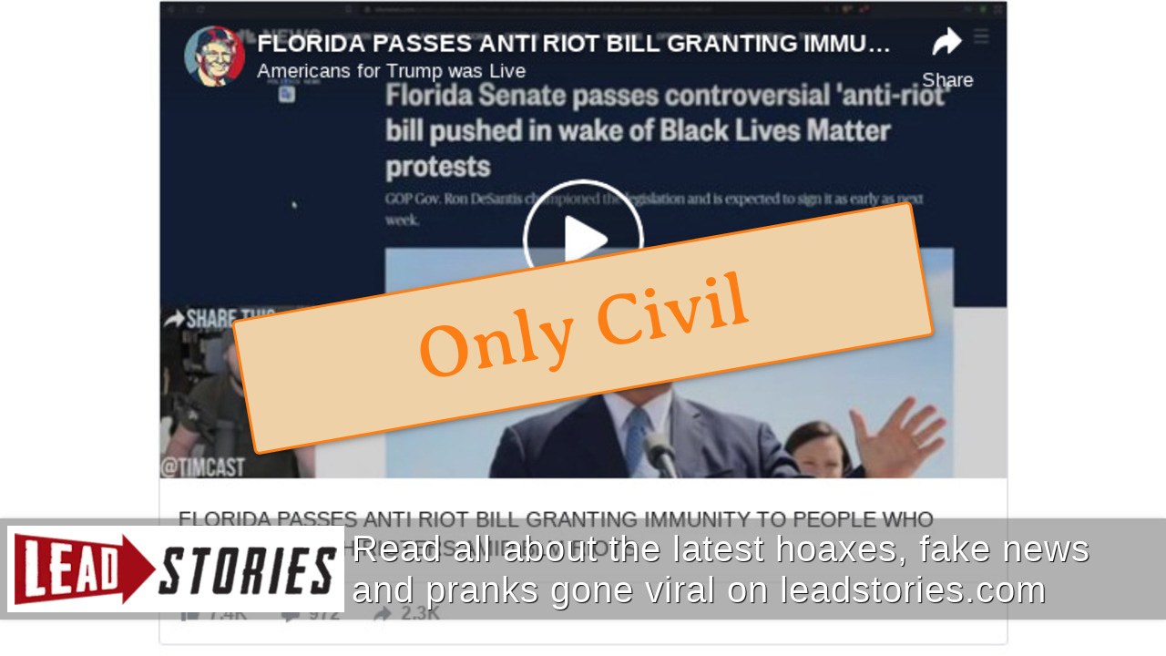 Fact Check: New Florida Law Does NOT Grant Total Immunity To 'People ...