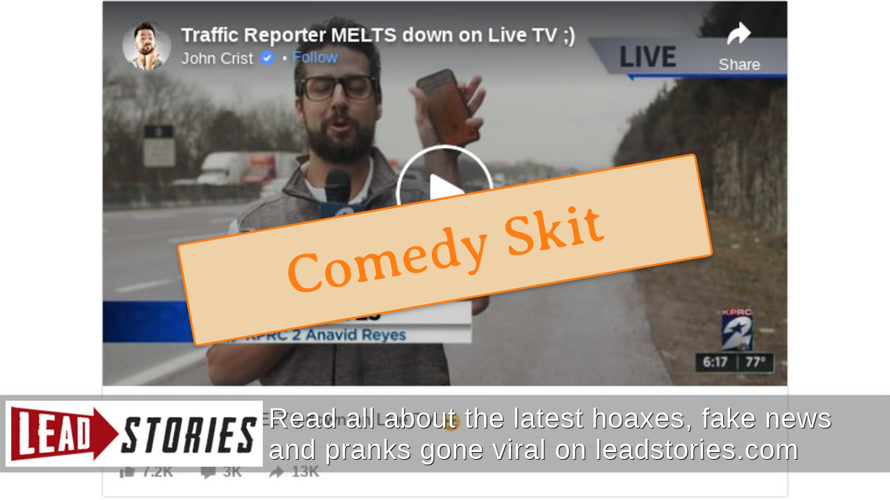 Fact Check: Traffic Reporter Did NOT Melt Down On Live TV: It's A ...