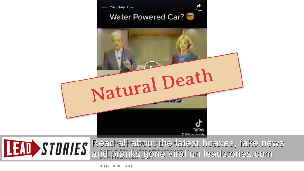 Fact Check: 'Water Car Inventor' Stanley Meyer Was NOT Killed By ...