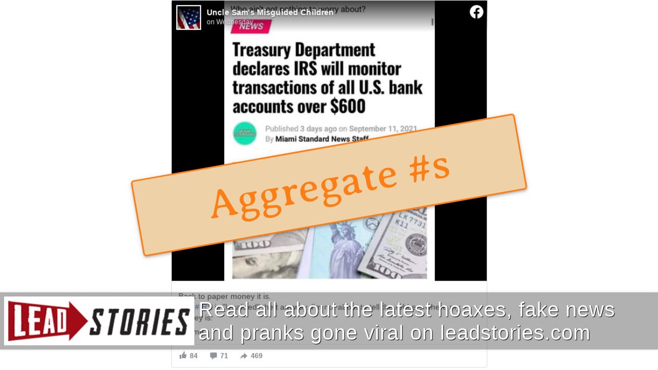 Fact Check: Treasury Department Did NOT Declare IRS Will Monitor ...