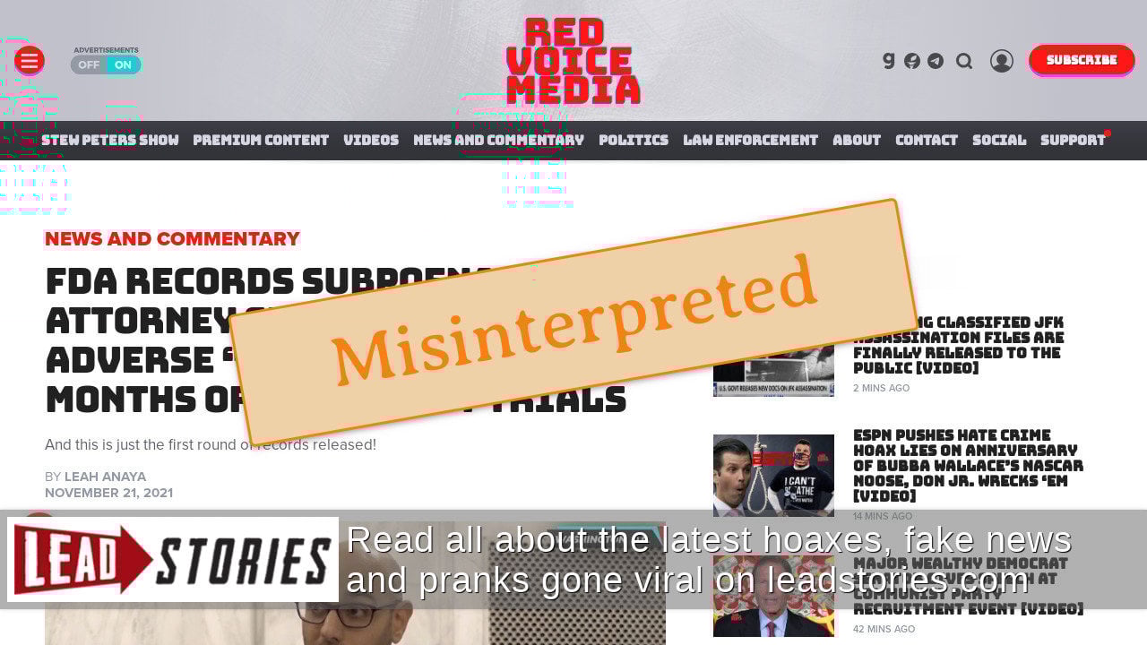 Fact Check: Most Of 158,000 'Adverse Events' In Pfizer Data Common Side ...