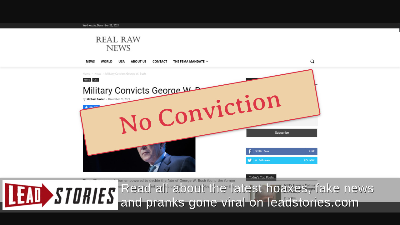 Fact Check Military Did Not Convict George W Bush In Tribunal Lead