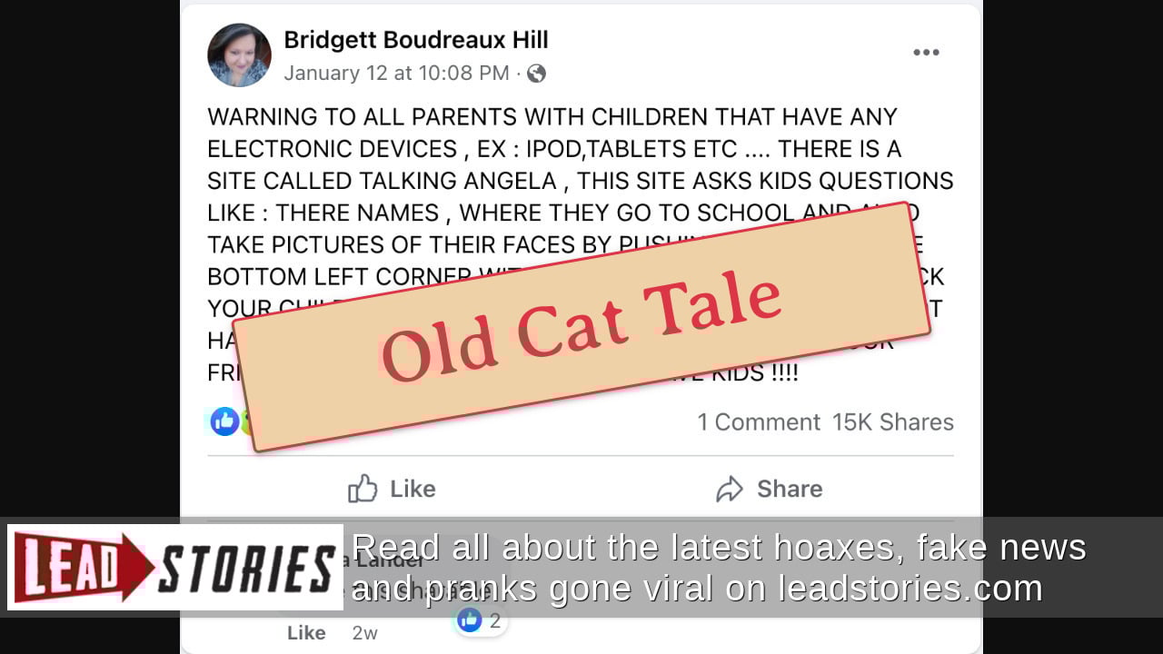 Fact Check: An App Called 'Talking Angela' Does NOT Ask Kids Personal ...