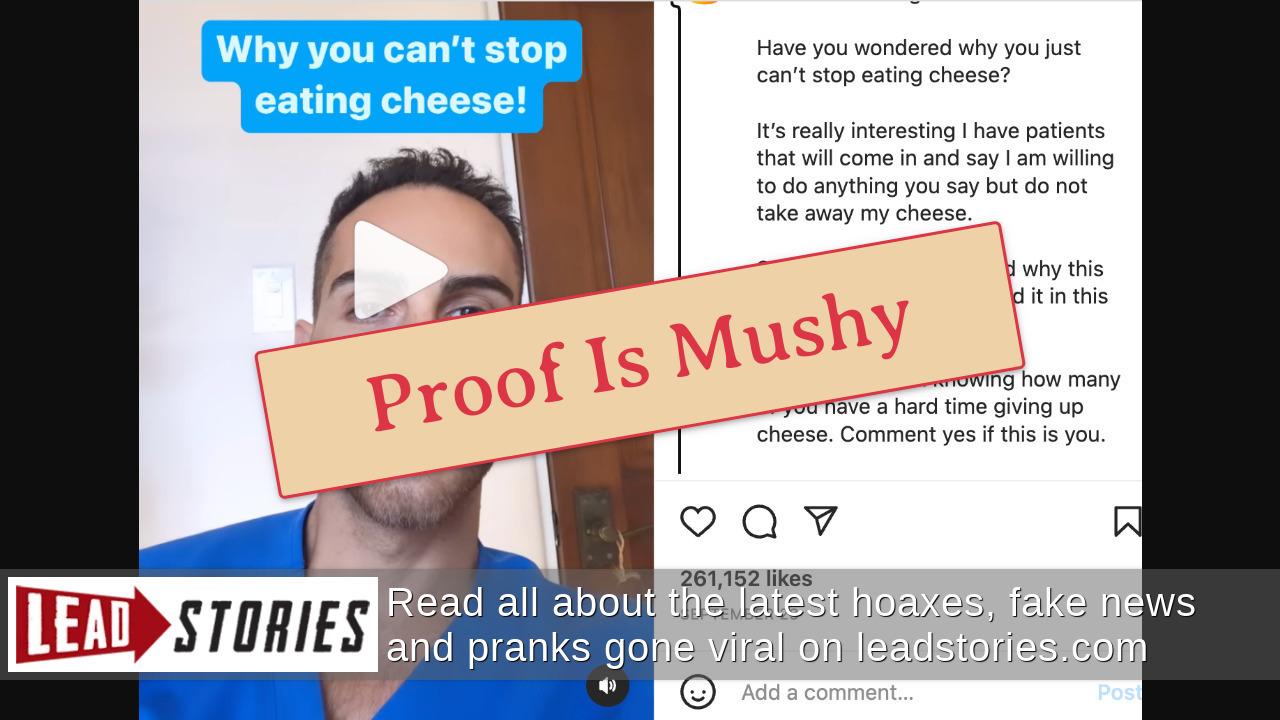 Fact Check: Cheese Is NOT Proven To Be Addictive | Lead Stories