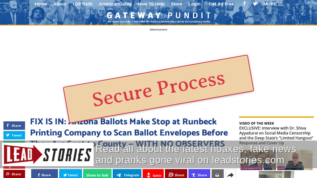 Fact Check Arizona Ballots Did Not Make Unsupervised Stop At Runbeck