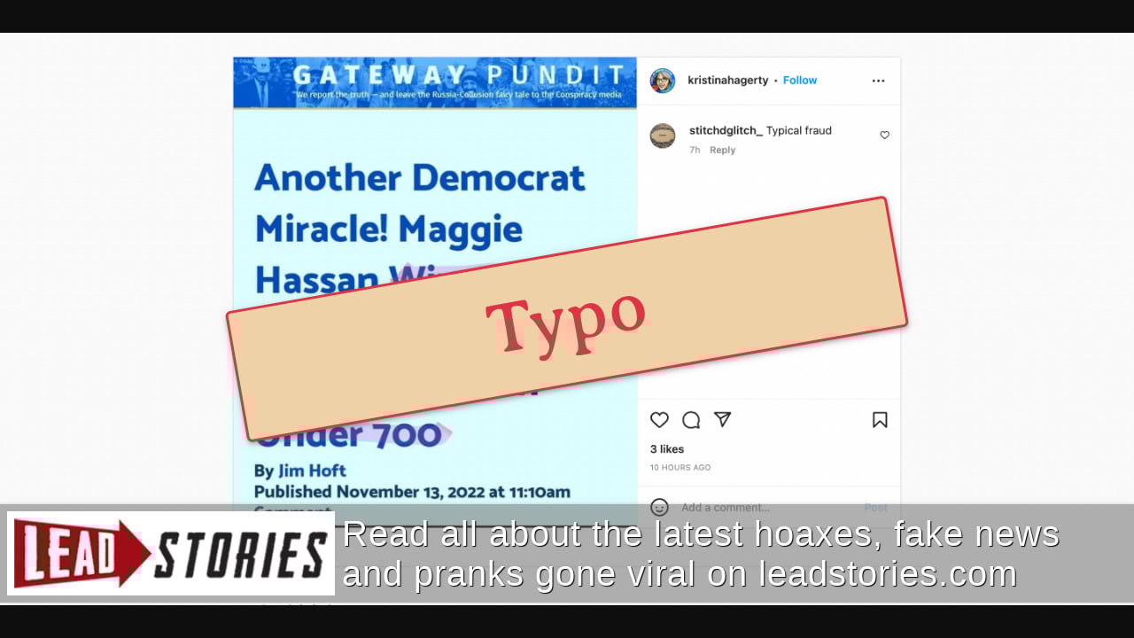 Fact Check: Maggie Hassan Did NOT Win 1,100 Votes From 700-Person Town ...