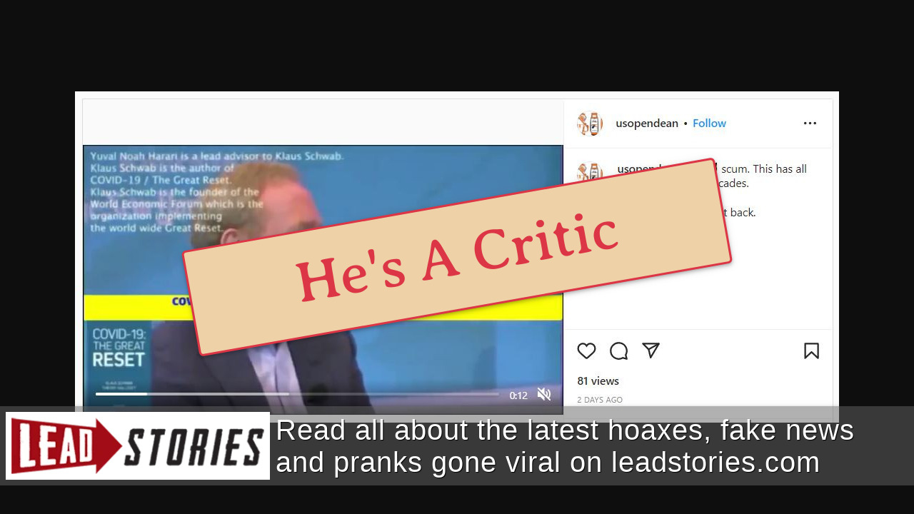 Fact Check: Video Clips Do NOT Show Yuval Noah Harari Celebrating Plans ...