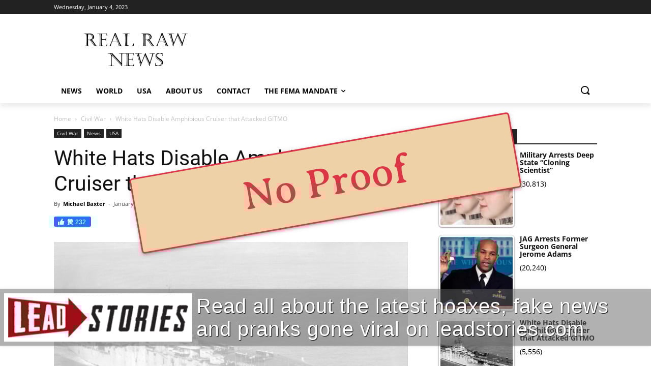 Fact Check: NO Evidence 'White Hats Disable Amphibious Cruiser That ...