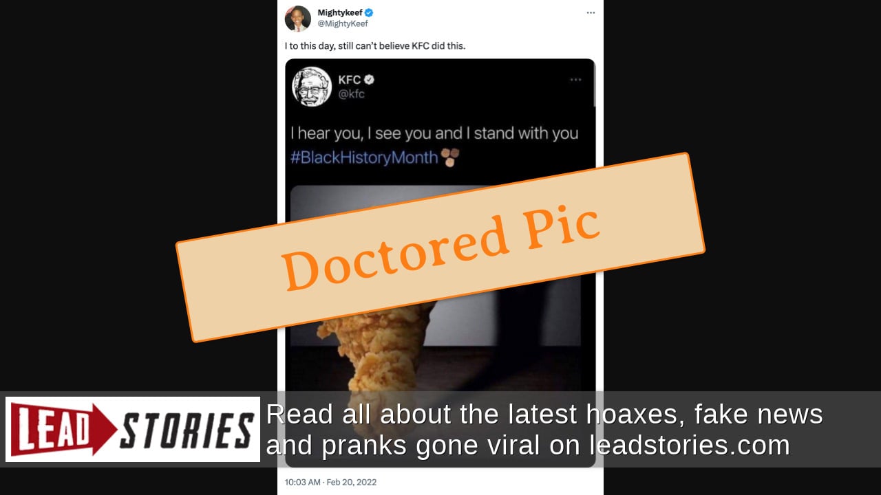 Fact Check: KFC Did NOT Tweet Image Of Chicken Drumstick And Shadow Of ...