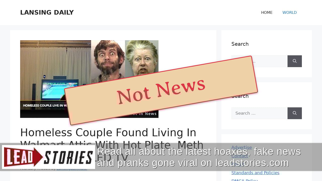 Fact Check: NO Evidence Homeless Couple Was Found Living In Walmart ...