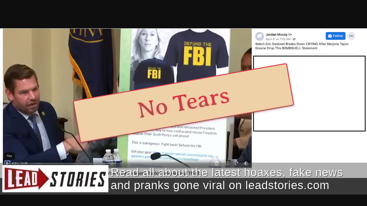 Fact Check: Video Does NOT Show Rep. Eric Swalwell 'Crying' After ...