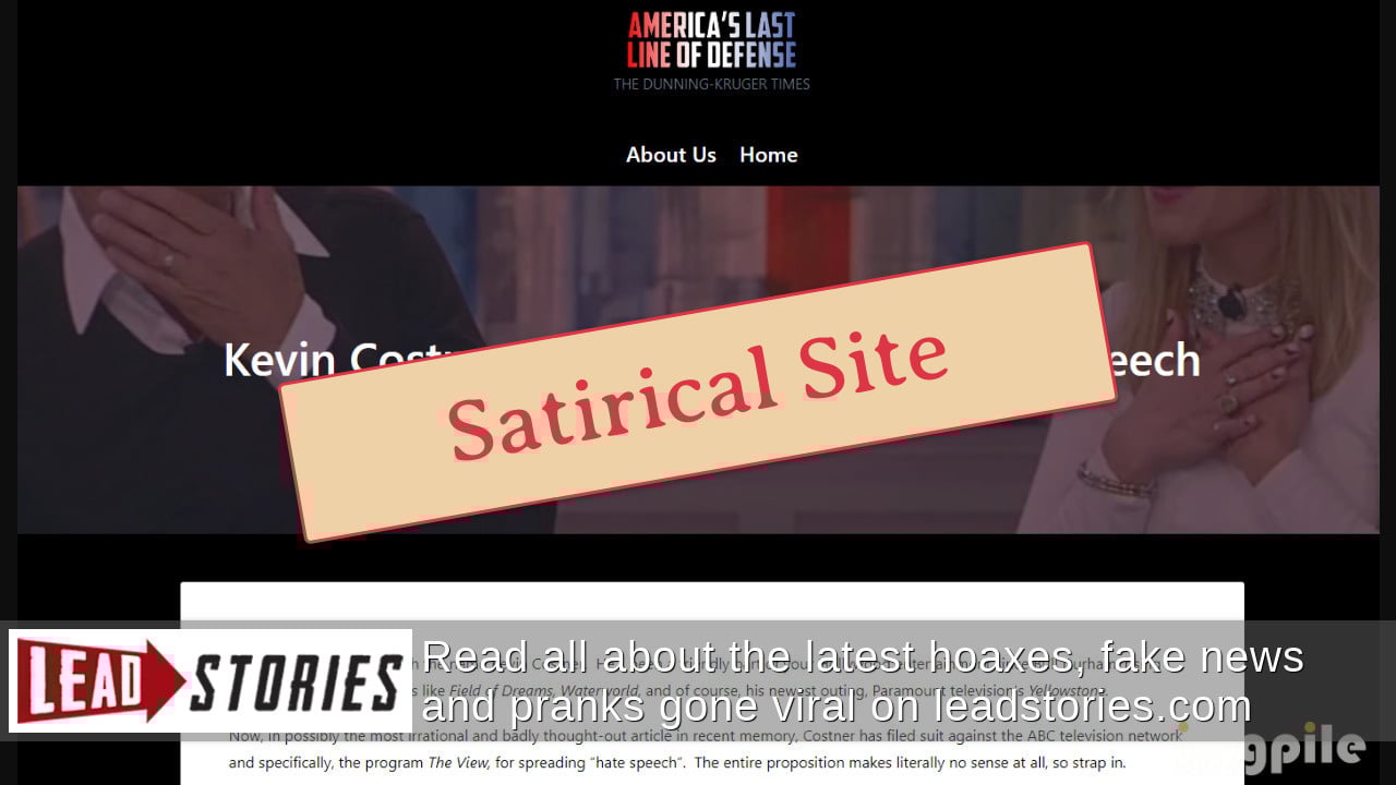 Fact Check: Kevin Costner Is NOT Suing 'The View' For Hate Speech ...