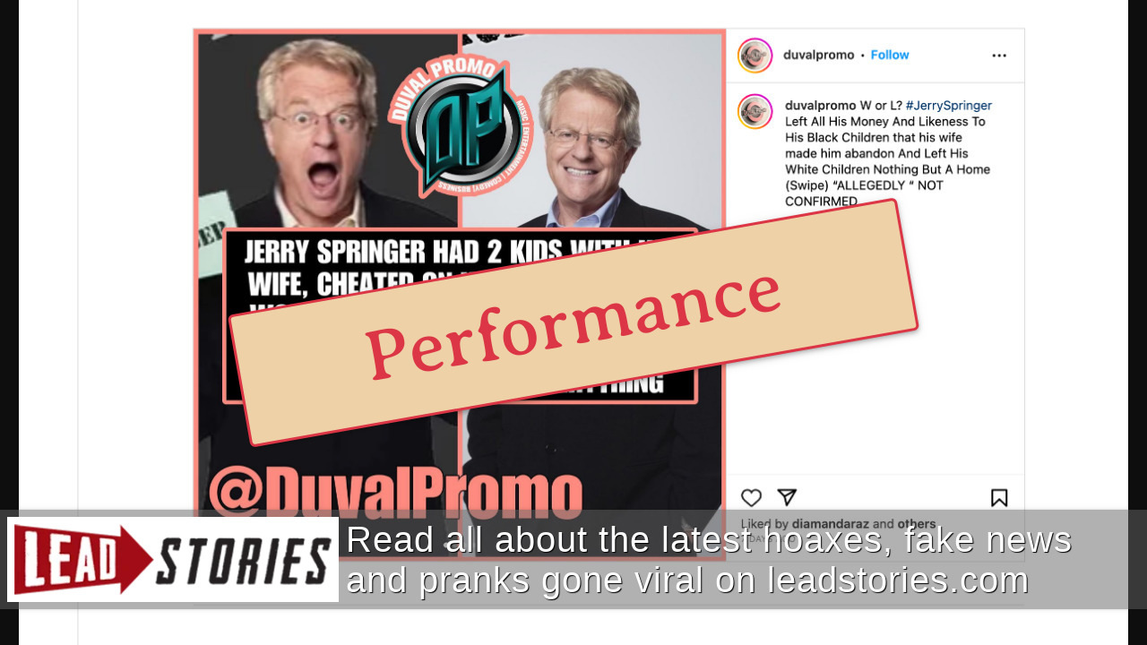 Fact Check: Video Does NOT Show Jerry Springer Leaving His Estate To ...