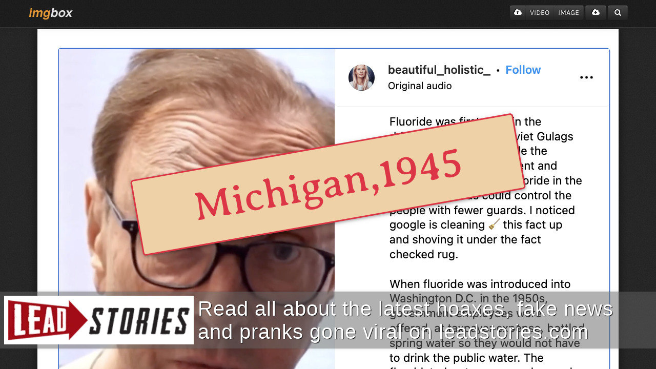 Fact Check: Fluoride Was NOT 'First Used In The Drinking Water Of The ...