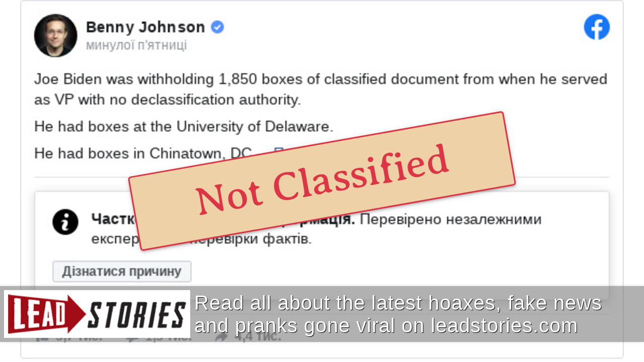 Fact Check: Biden Did NOT Withhold '1,850 Boxes Of Classified ...