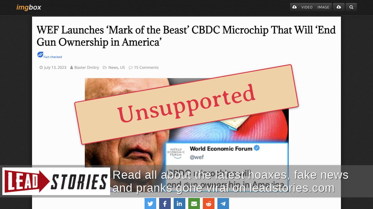 Fact Check: NO Evidence World Economic Forum Launched 'Mark of the ...