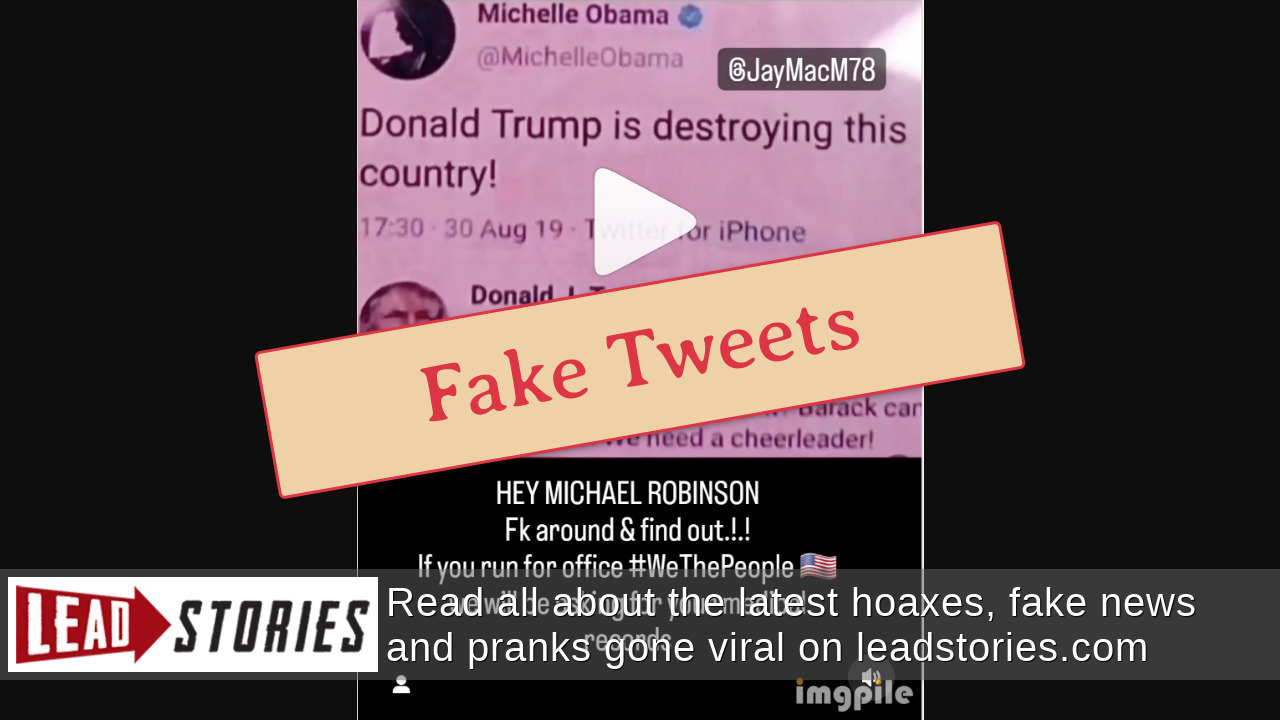 Fact Check: "Tweets" Between Michelle Obama And Trump Are NOT Real ...