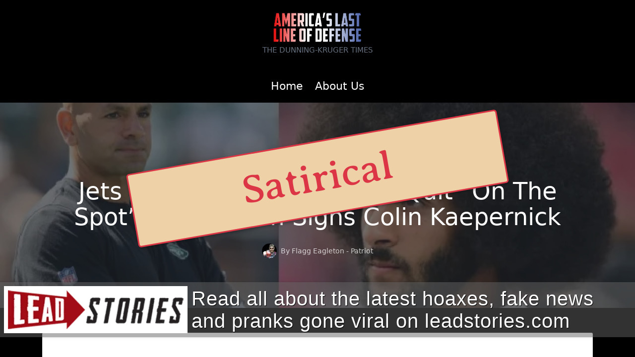 Fact Check: NO Evidence Jets Head Coach Says He'll Quit 'On The Spot ...