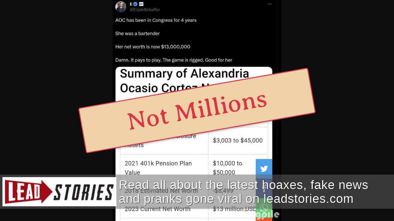 Fact Check: Rep. Alexandria Ocasio-Cortez Does NOT Have Net Worth Of ... Fact Check: Rep. Alexandria Ocasio-Cortez Does NOT Have Net Worth Of ...