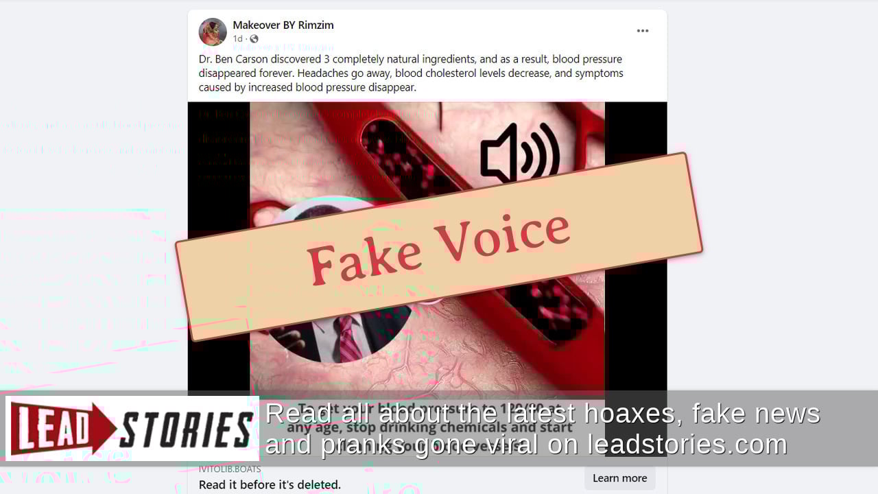 Fact Check: Video Does NOT Show Ben Carson Endorsing Blood Vessel ...