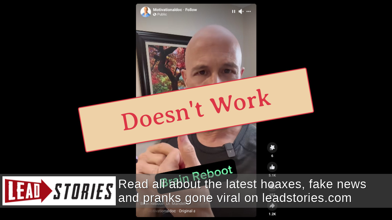 Fact Check: NO Evidence That Tapping, Squeezing Thumbnail Area Provides 'Brain Reboot' | Lead ...