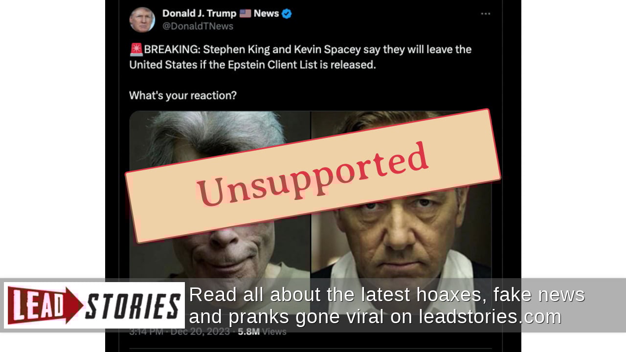 Fact Check: Stephen King, Kevin Spacey Did NOT Announce They Will Leave ...