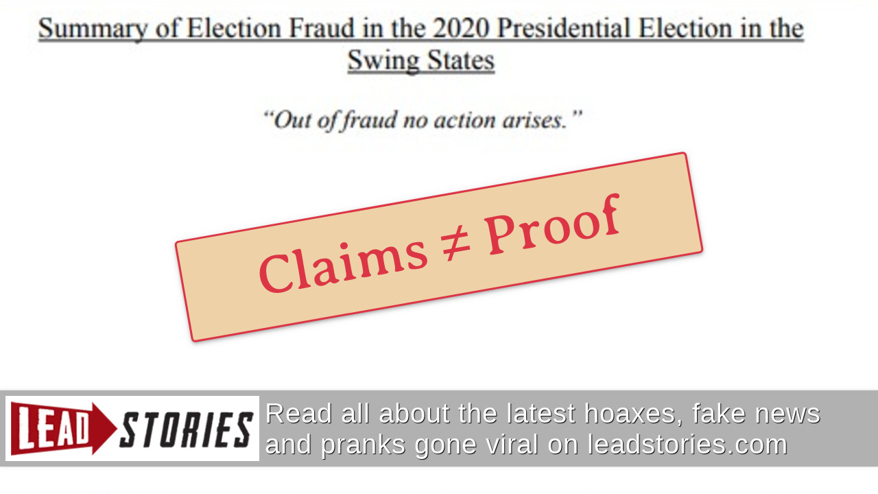 Fact Check: 32-Page Report Does NOT Provide Proof Of Widespread 2020 ...