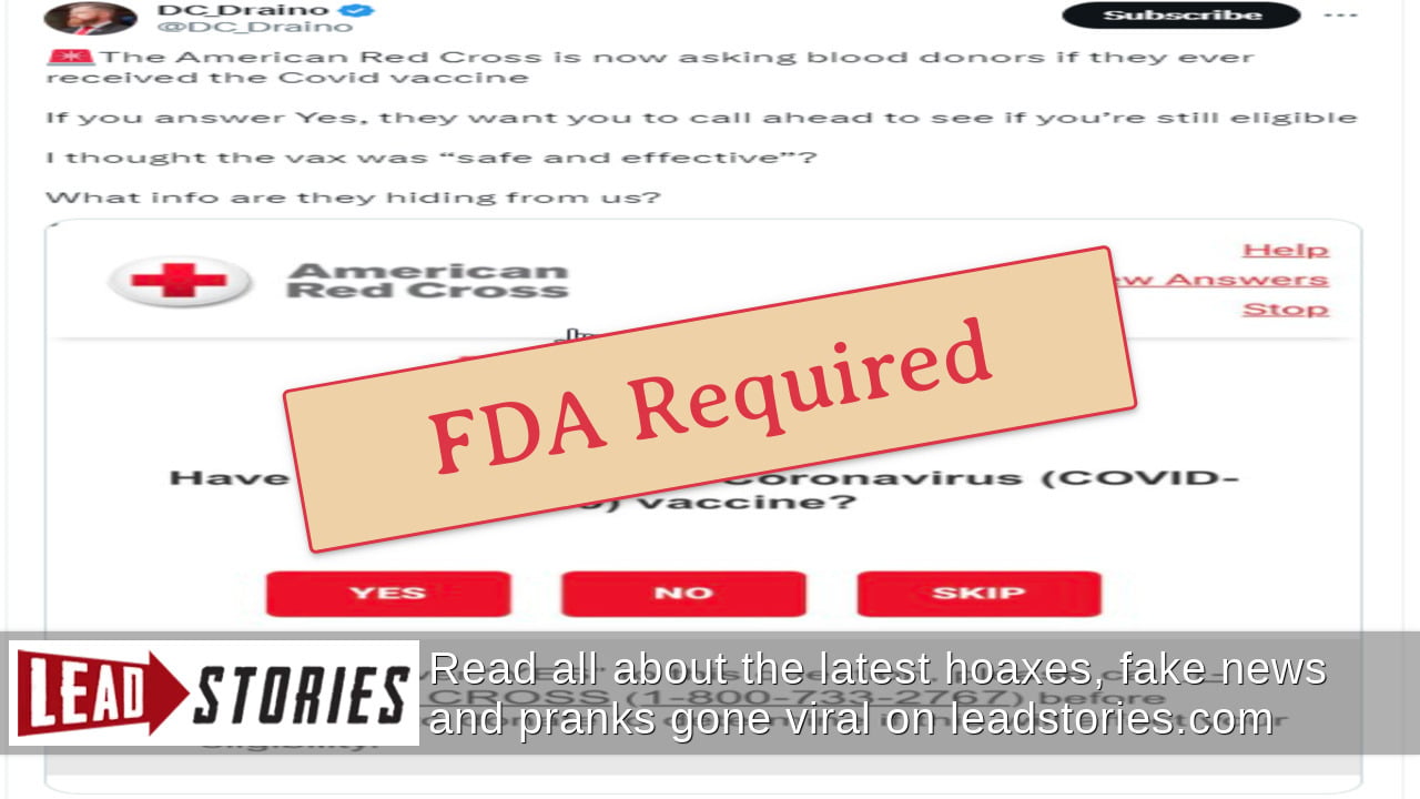 Fact Check: Red Cross Blood Donation Question Does NOT Prove COVID-19 ...