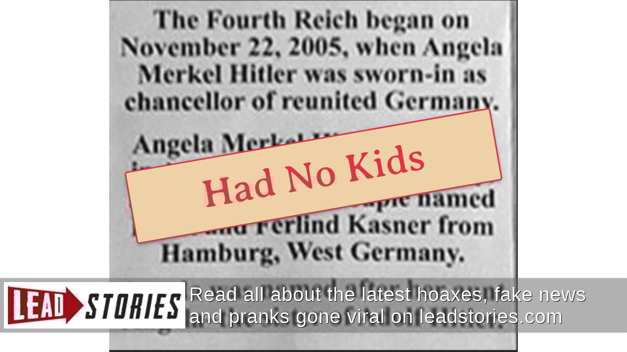 Fact Check: Angela Merkel Is NOT The Daughter Of Adolf Hitler | Lead ... Fact Check: Angela Merkel Is NOT The Daughter Of Adolf Hitler | Lead ...